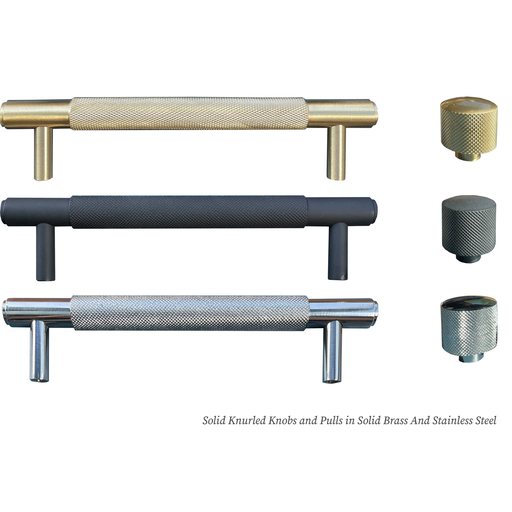 Solid Brass Modern cabinet hardware Knurled Pulls knobs – Reclaimed ...